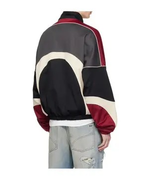 Amiri Zipped Track Jacket With Contrast Piping And Logo Embroidery - Black