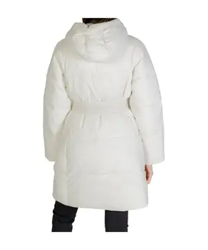 Calvin Klein Long-sleeved Hooded Cotton Coat - Cream