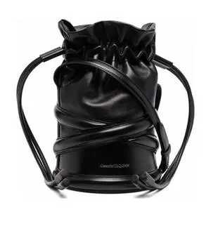 Alexander McQueen Logo Printed Drawstring Bucket Bag