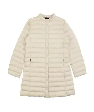 Max Mara Quilted Down Jacket With Logo Detail - White