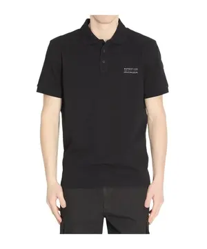 Moncler Collared Short-sleeved Polo Shirt - Black
