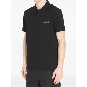 Moncler Collared Short-sleeved Polo Shirt - Black