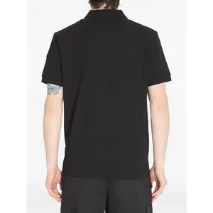Moncler Collared Short-sleeved Polo Shirt - Black