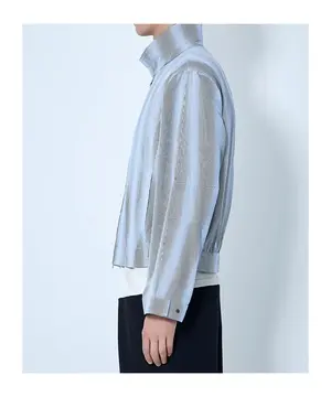 Dries Van Noten Striped Cropped Jacket - Light Blue