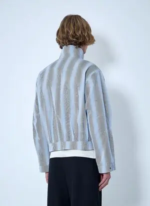Dries Van Noten Striped Cropped Jacket - Light Blue