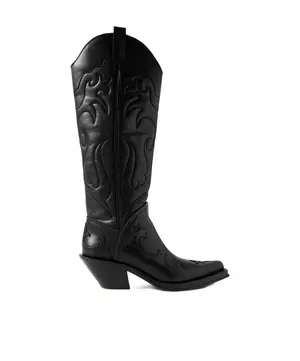 Gabriela Hearst Capitana Embroidered Leather Knee-high Boots - Black