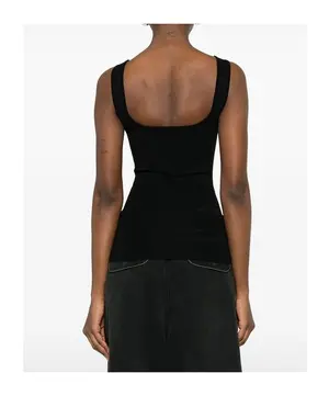 ENTIRE STUDIOS Sleeveless Scoop Neck Vest - Black