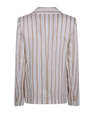 SEMICOUTURE Striped Blazer With Notched Lapel