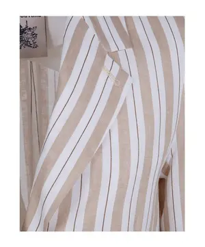 SEMICOUTURE Striped Blazer With Notched Lapel