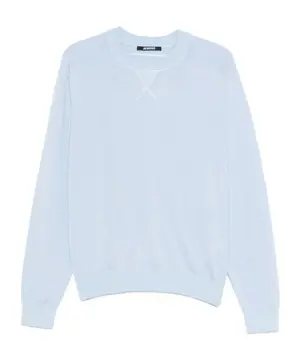 Jacquemus Logo Embroidered Round Neck Long Sleeve Top