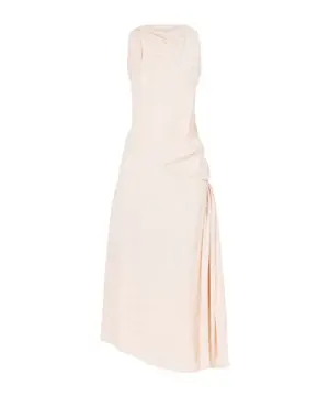 Victoria Beckham Twisted Floral-jacquard Silk Midi Dress - Pink