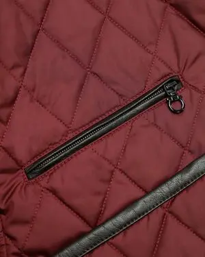 FERRAGAMO Quilted Jacket With Leather Trim - Red