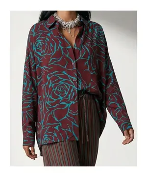 Dries Van Noten Floral Print Long Sleeve Shirt