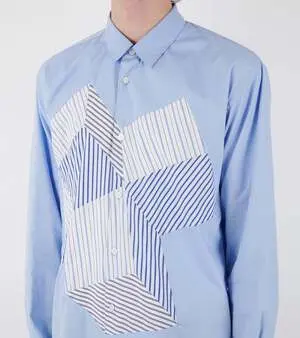 Comme Des Garçons Striped Shirt - Light Blue