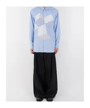 Comme Des Garçons Striped Shirt - Light Blue