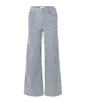 FRAME Striped Wide-leg Trousers