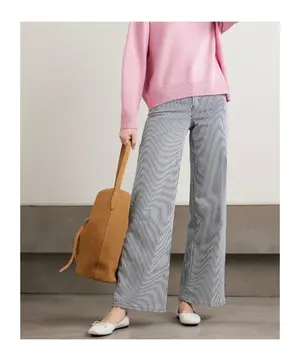FRAME Striped Wide-leg Trousers