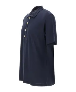 Eleventy Buttoned Knit Polo Shirt - Blue