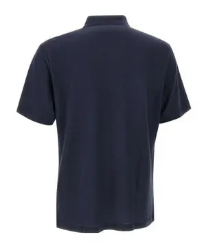Eleventy Buttoned Knit Polo Shirt - Blue