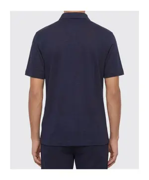 Eleventy Buttoned Knit Polo Shirt - Blue
