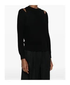Elisabetta Franchi Cut-out Long Sleeve Sweater With Metallic Details