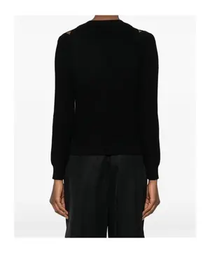 Elisabetta Franchi Cut-out Long Sleeve Sweater With Metallic Details