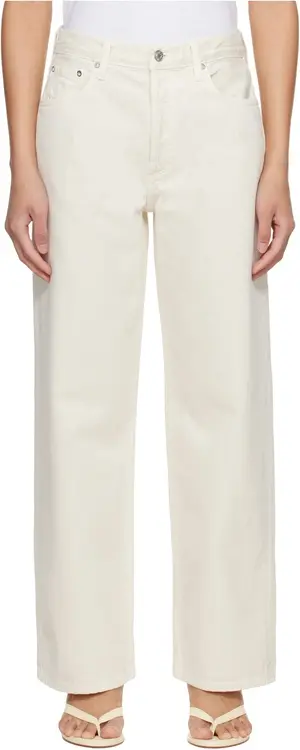 AGOLDE Low Slung Baggy Organic Boyfriend Jeans - White