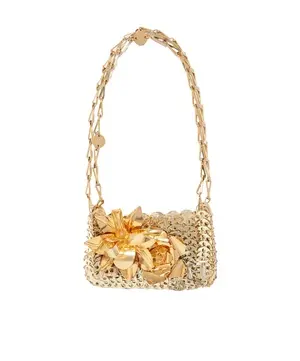 Rabanne Nano 1969 Flower-appliqué Shoulder Bag - Nude