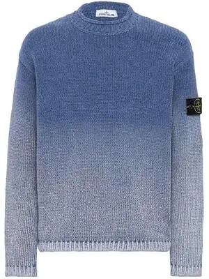 Stone Island Stone Island Logo Cotton Crewneck Sweater Blue