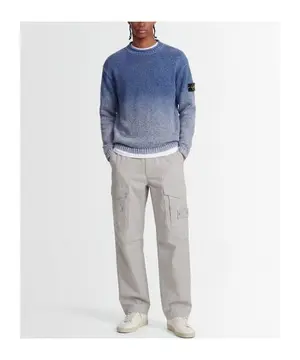 Stone Island Logo Cotton Crewneck Sweater - Blue