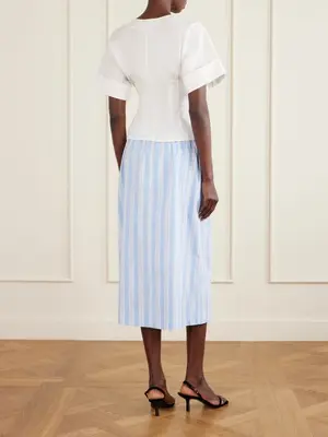 Staud Elle Pleated Short Sleeve Shirt