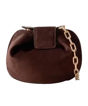 Gabriela Hearst Soft Demi Suede Clutch - Brown