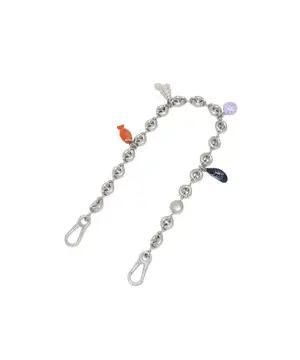 Loewe Donut Chain Strap With Anagram Pebble Pendant - Silver