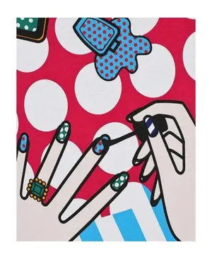 Moschino Printed T-shirt With Ruffle Neckline - Multicolor