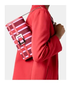 ROGER VIVIER Belle Vivier Suede Clutch - Red