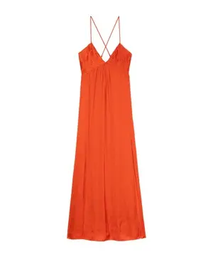 Zadig&Voltaire Spaghetti Strap Ruched Maxi Dress - Red