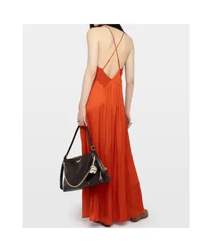 Zadig&Voltaire Spaghetti Strap Ruched Maxi Dress - Red