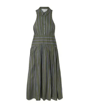 Staud Romy Striped Midi Shirt Dress