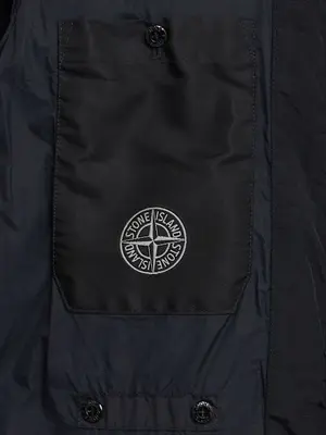 Stone Island Logo Nylon Down Jacket - Black