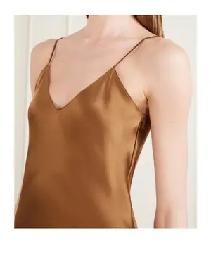 NILI LOTAN Cami Silk-satin Maxi Gown - Brown