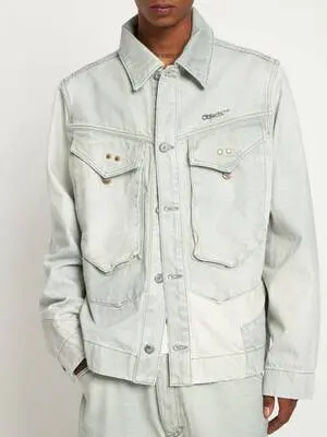 OBJECTS IV LIFE Patina Logo Print Cotton Denim Jacket