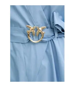 Pinko Belted Playsuit With Lapel Collar And V-neck
