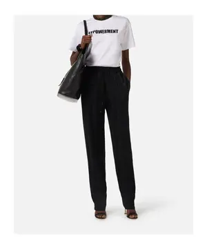 Elisabetta Franchi Round Neck T-shirt With Embellished Drawstring