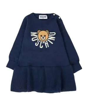 Moschino Long Sleeve Ruffled Hem Sweatshirt Dress