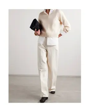 NILI LOTAN Korina Ribbed V-neck Sweater