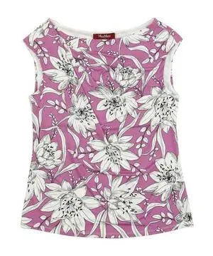 Max Mara Sleeveless Round Neck Printed T-shirt - White