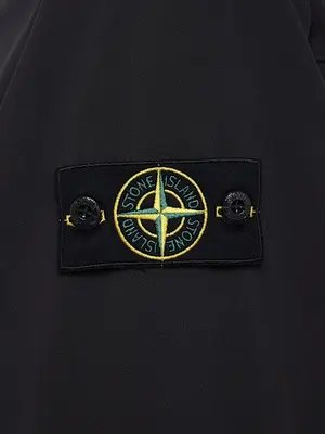 Stone Island Logo Tech Blend Hooded Jacket - Black