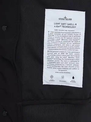 Stone Island Logo Tech Blend Hooded Jacket - Black