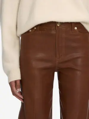 FRAME High Rise Wide Leg Lamb Leather Trousers