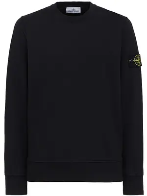 Stone Island Crewneck Sweatshirt With Logo Detail - Black